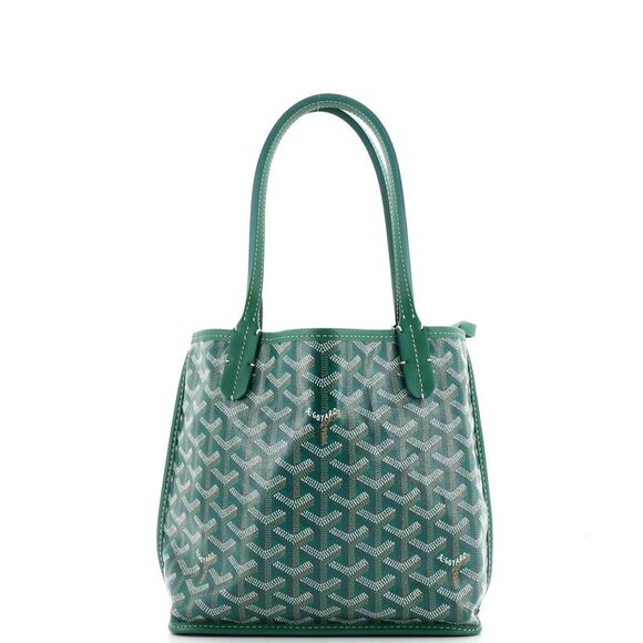 Goyard | Bags | Goyard Anjou Reversible Tote Coated Canvas Mini Green ...